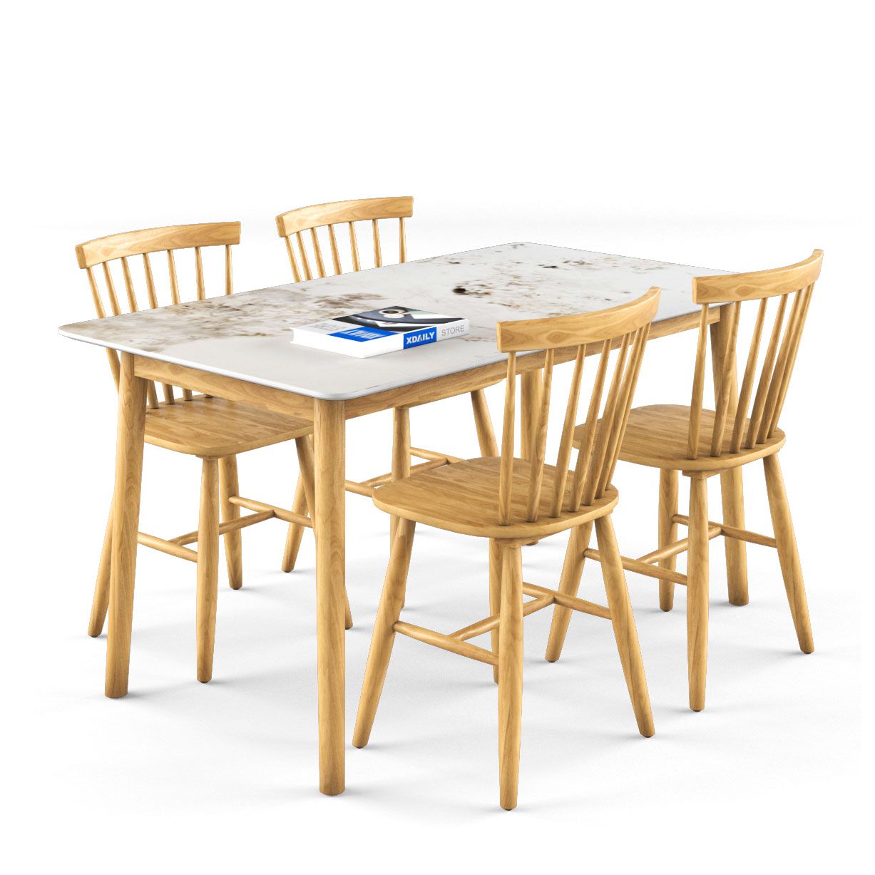 Bộ bàn ghế ăn 4 chỗ XDAILY - Pinstol - Luna D