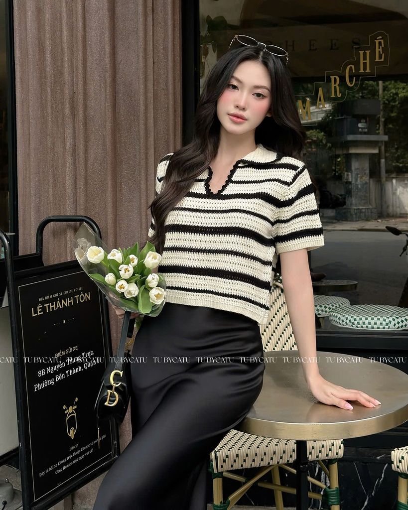 TUBYCATU | CHÂN VÁY DÀI SATIN MÀU NUDE/ ĐEN TU BY CATU