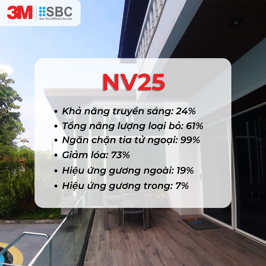 Phim cách nhiệt 3M NV25 – Phim cách nhiệt 3M 100% chính hãng nhập khẩu trực tiếp từ Mỹ