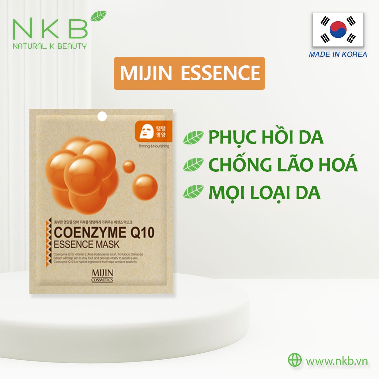 Mặt nạ MIJIN Coenzyme Q10 Essence Mask tái tạo làn da | NKB Cosmetics ...
