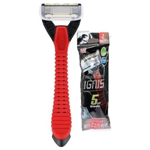 Set 3 dao cạo râu 5 lưỡi kép Ignis KAI (cán đỏ) – Mua hàng trực tuyến ...