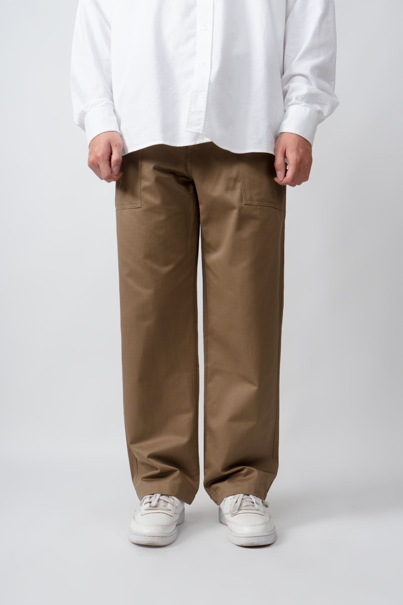 BEIGE STRAIGHT FIT WORK PANTS – EMAS