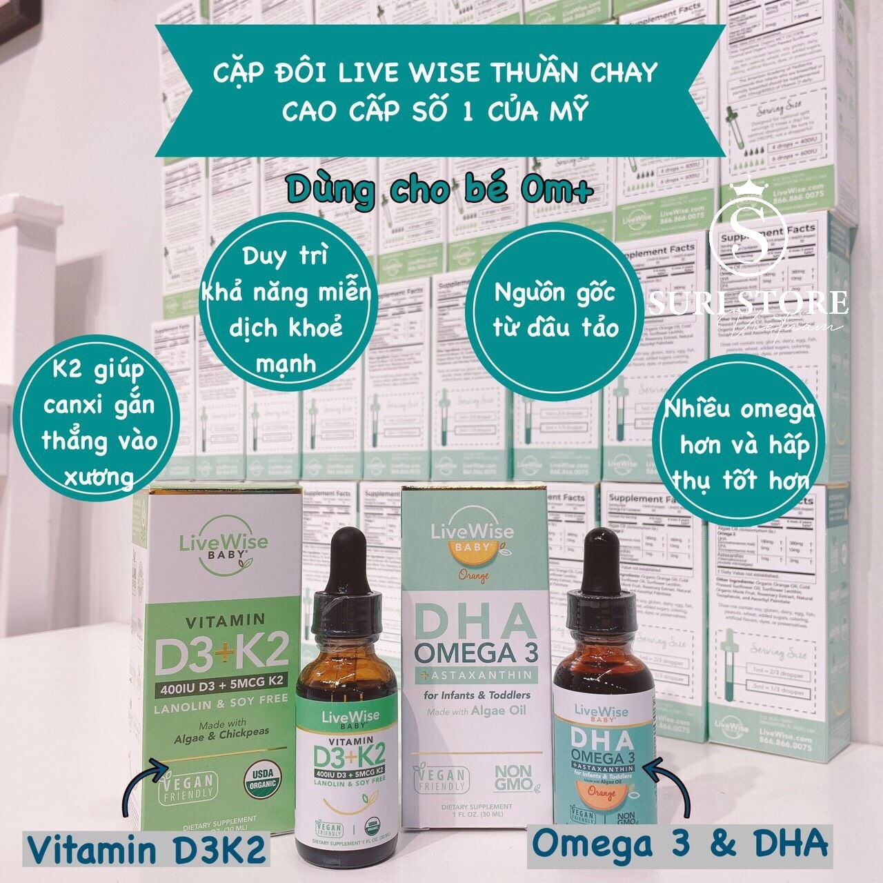 Dha Omega3 dạng giọt LiveWise Baby vị cam 0-2y - 30ml – Suri Store