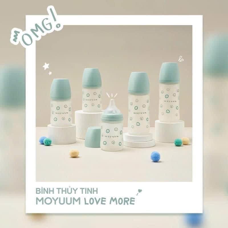 Bình sữa thủy tinh Moyuum Happy More phiên bản mới nhất Hàn Quốc kèm n – Suri Store