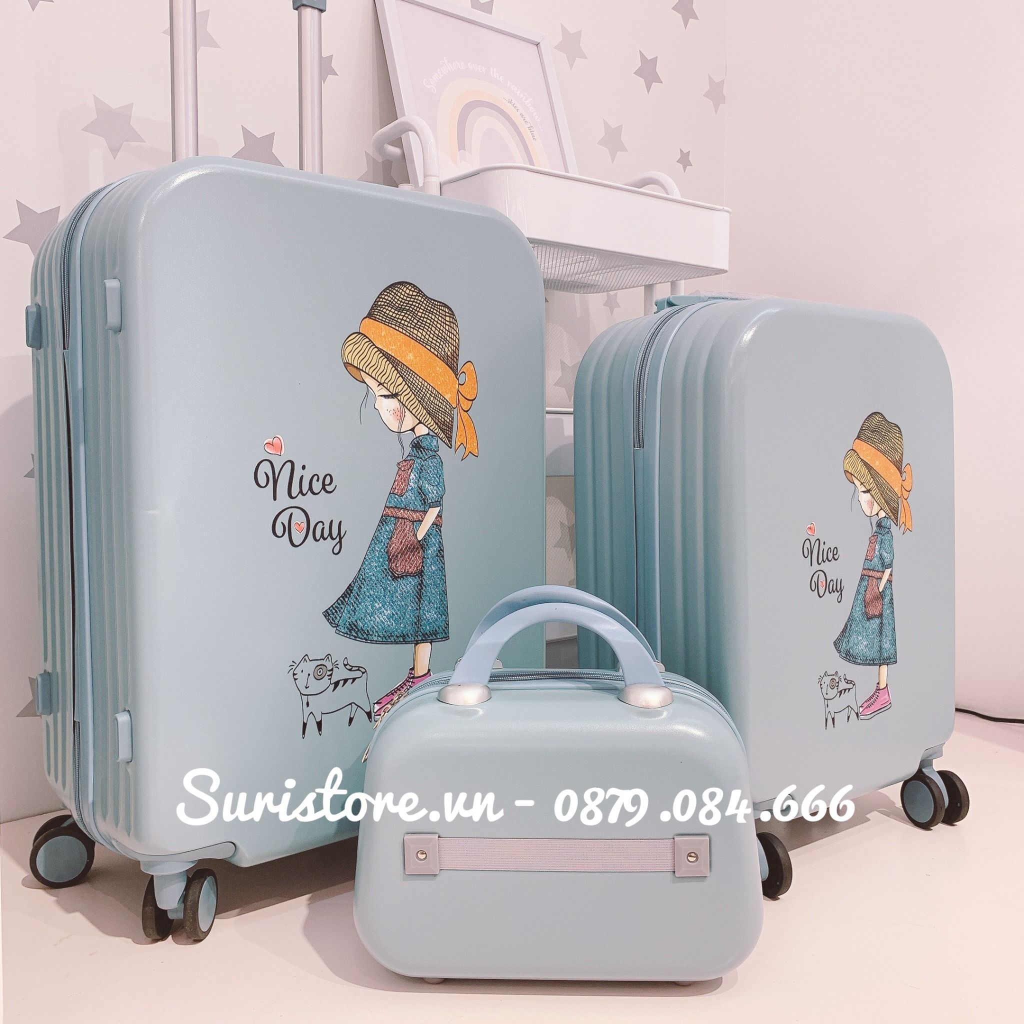 Set 3 vali kéo dễ thương cho mẹ và bé – Suri Store