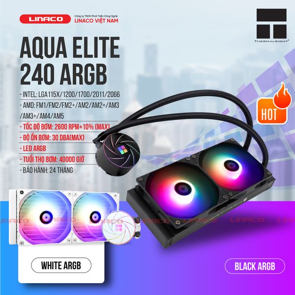 TẢN NHIỆT NƯỚC THERMALRIGHT AQUA ELITE 240 BLACK ARGB – Linaco