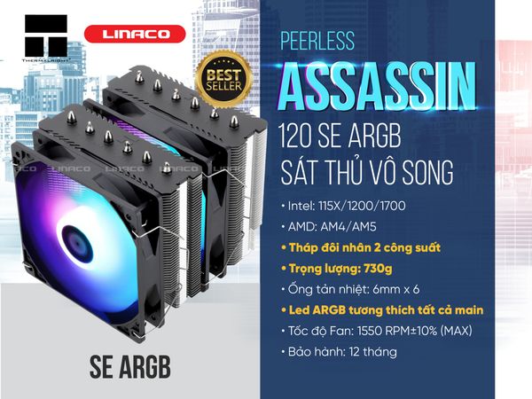 TẢN NHIỆT KHÍ THERMALRIGHT PEERLESS ASSASSIN 120 SE ARGB – Linaco