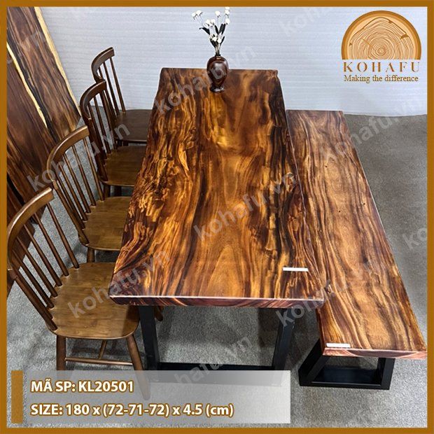 Long Saman Table KL20501 – NỘI THẤT GỖ NGUYÊN TẤM KOHAFU