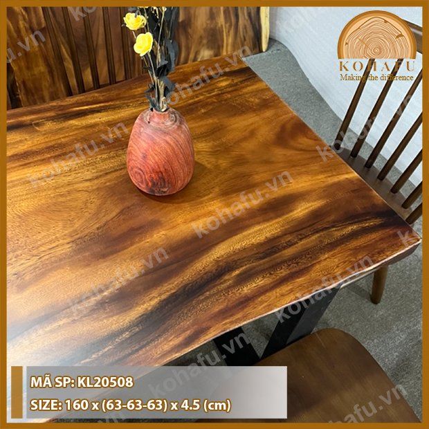 Long Saman Table KL20508 – NỘI THẤT GỖ NGUYÊN TẤM KOHAFU