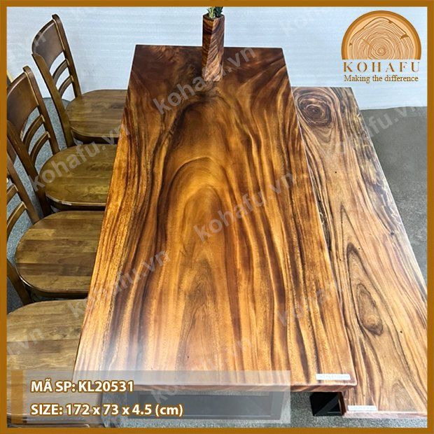 Long Saman Table KL20531 – NỘI THẤT GỖ NGUYÊN TẤM KOHAFU
