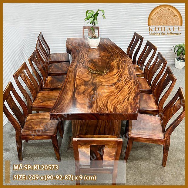 Long Saman Table KL20573 – NỘI THẤT GỖ NGUYÊN TẤM KOHAFU