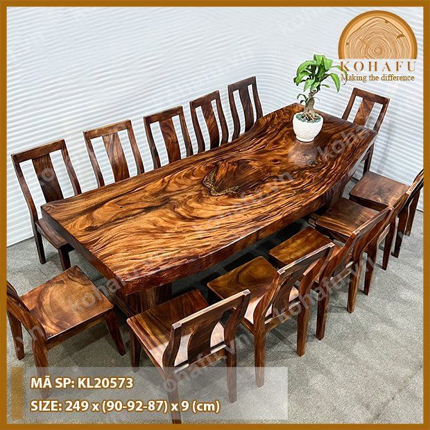 Long Saman Table KL20573 – NỘI THẤT GỖ NGUYÊN TẤM KOHAFU