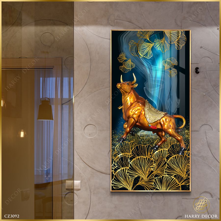 Tranh Trâu Đạp Lá Vàng CZ3092 – HARRY DECOR