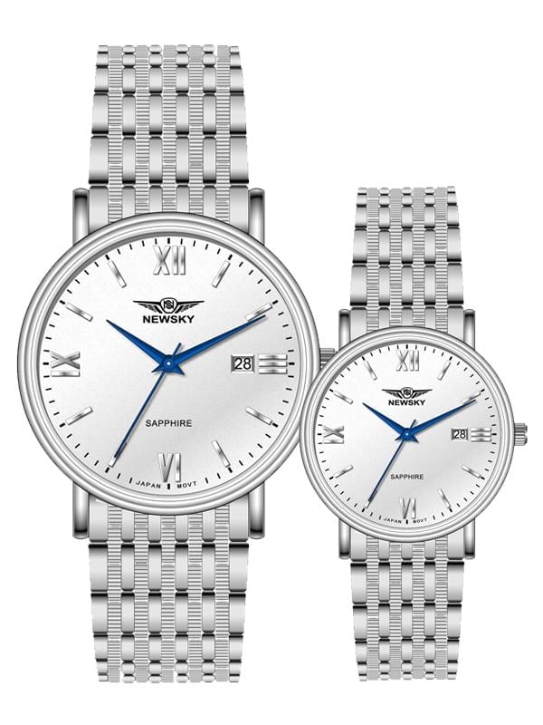 ĐỒNG HỒ NS5009GL.S01 Nam+Nữ dây Thép không gỉ kính Sapphire Máy Nhật – tranducwatch