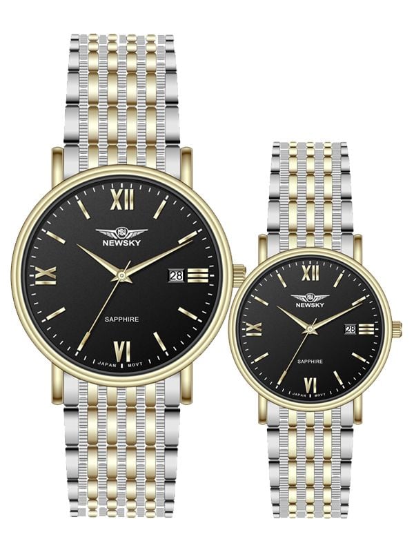 ĐỒNG HỒ NS5009GL.S04 Nam+Nữ dây Thép không gỉ kính Sapphire Máy Nhật – tranducwatch