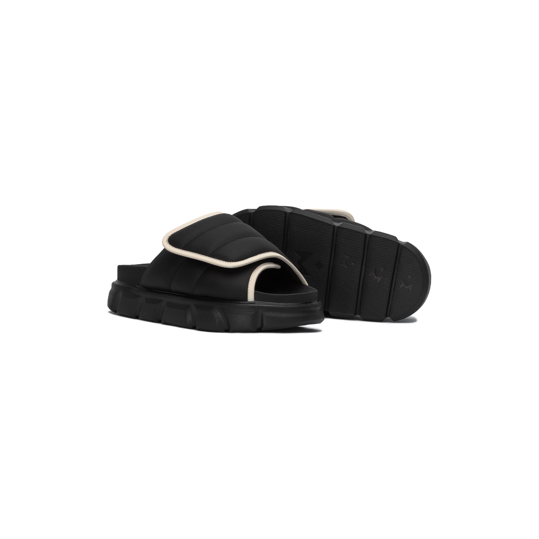 THE LARVA LADY WOLF SLIDE SANDAL - BLACK WHITE – THEWOLF