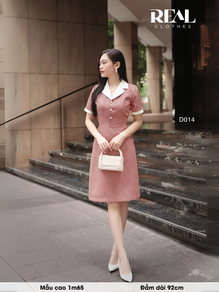 Đầm sera caro đỏ D014 – Real Clothes