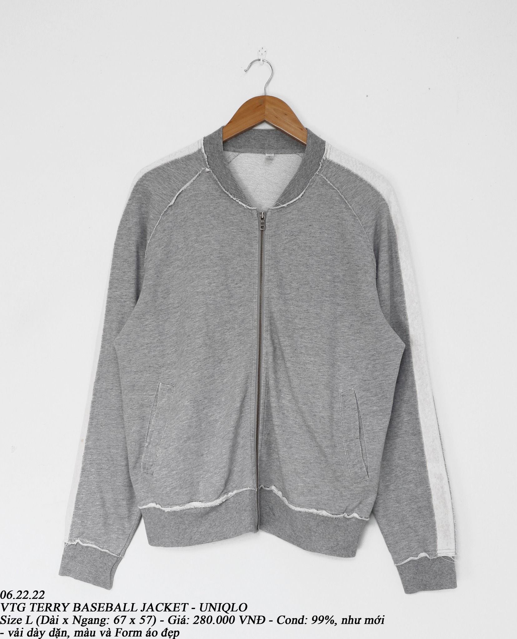06.22.22 - VTG TERRY BASEBALL JACKET - UNIQLO – Breakdalaww - Vintage ...
