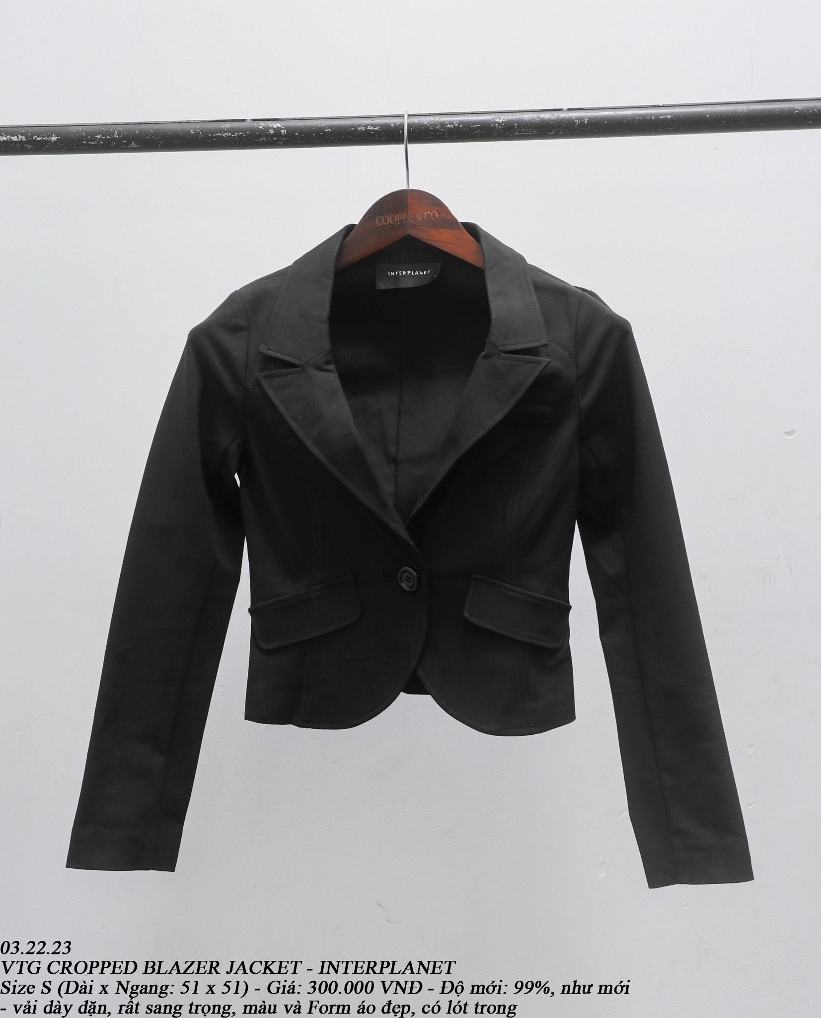 03.22.23 - VTG CROPPED BLAZER JACKET - INTERPLANET – Breakdalaww - Vintage Streetwear