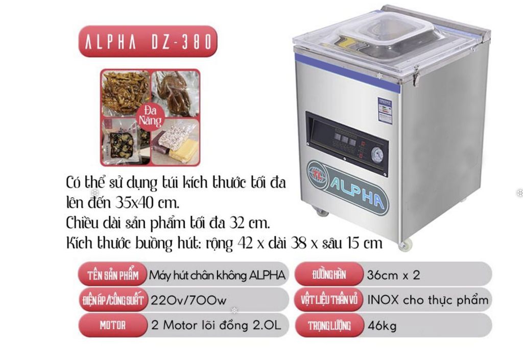 Máy hút chân không công nghiệp ALPHA DZ-380