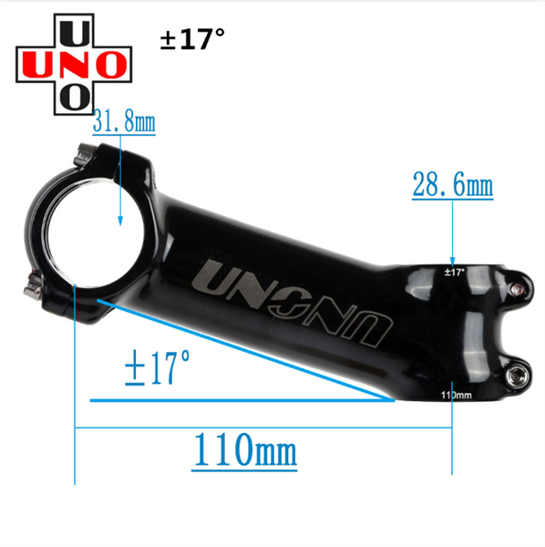 Potang xe đạp nhôm UNO góc nghiêng 17 độ 31,8mm cho Fixed Gear, MTB, R ...
