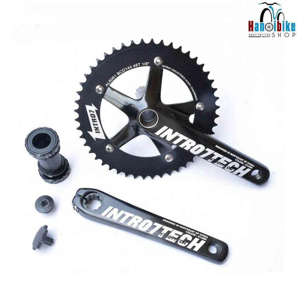 Đùi đĩa INTRO7TECH trục rỗng kèm BB BCD 144 48T – Hanoibike shop