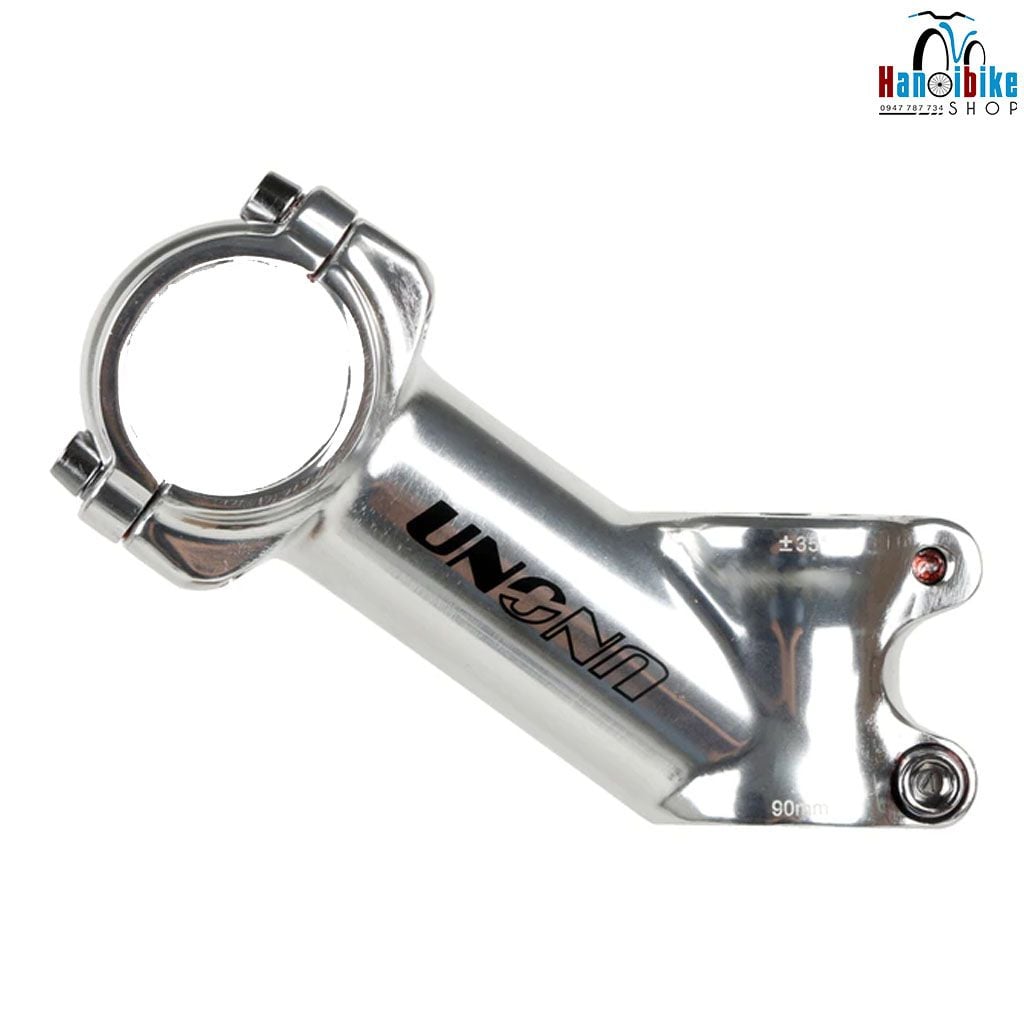 Potang xe đạp nhôm UNO bạc góc nghiêng 35 độ 31,8mm cho Fixed Gear, MT ...