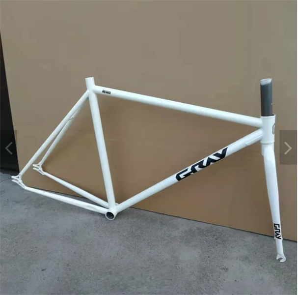Khung xe đạp fixed gear Gray F12 thép CRMO đen/trắng – Hanoibike shop