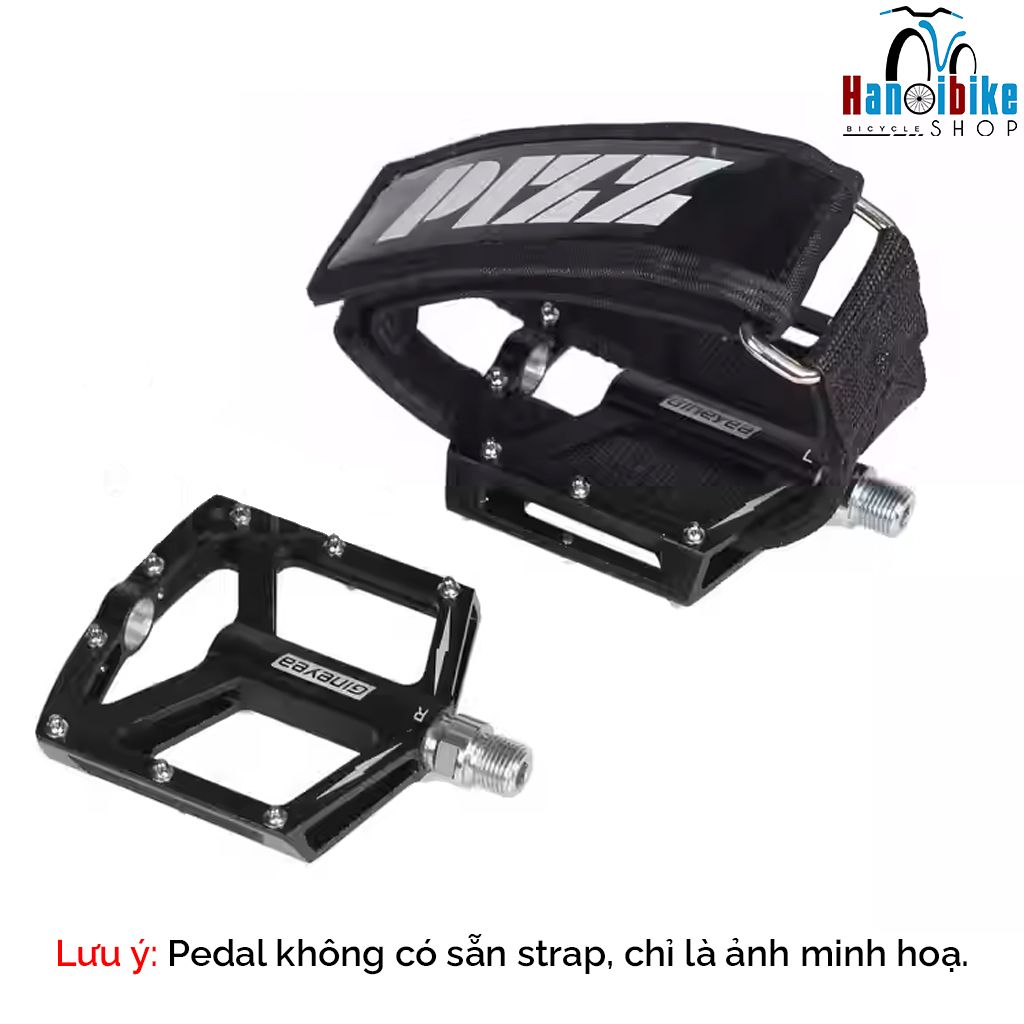 Pedal bàn đạp xe đạp Gineyea gắn đước strap cho Fixed gear, MTB, Touri – Hanoibike shop