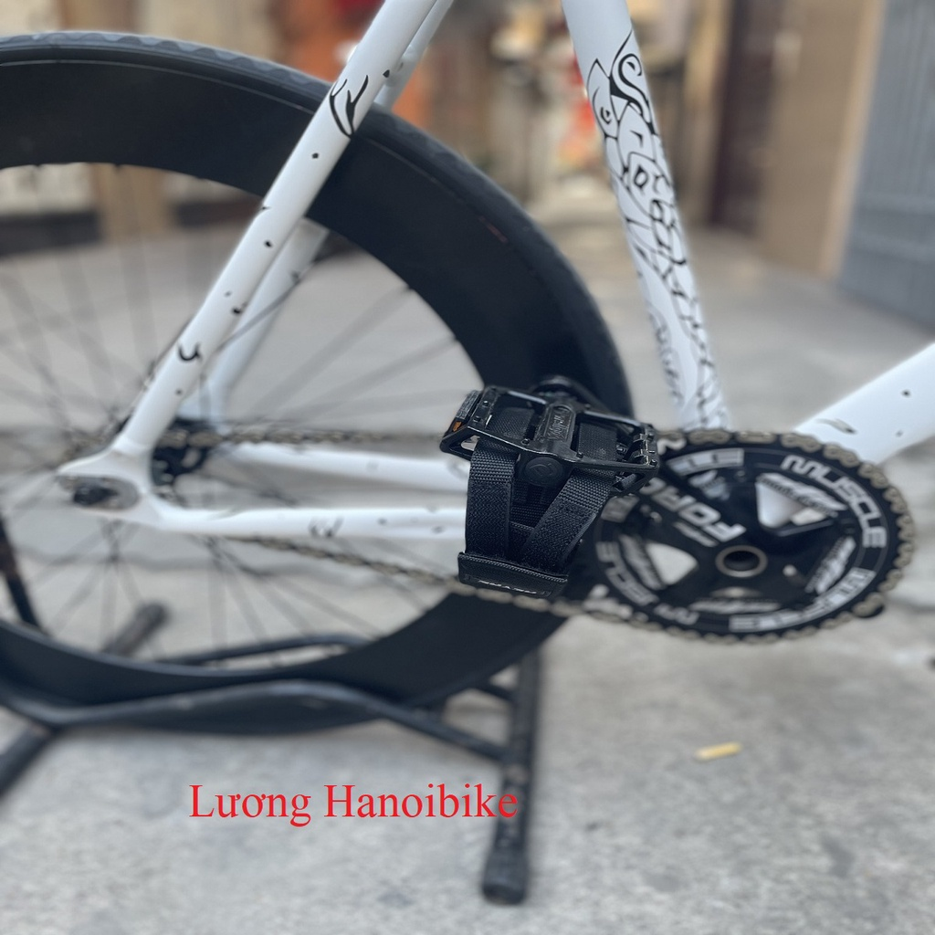 Xe đạp Fixed Gear Shukaku trắng vành 7cm đùi OTA FORCE 48T – Hanoibike shop