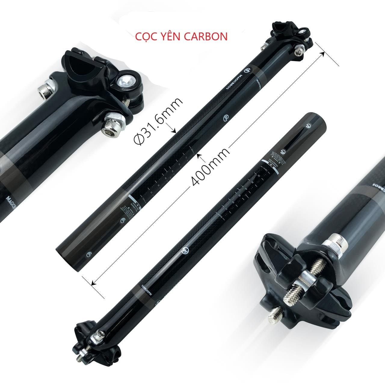 Combo ghi đông + potang+ cọc yên Magicbros carbon – Hanoibike shop