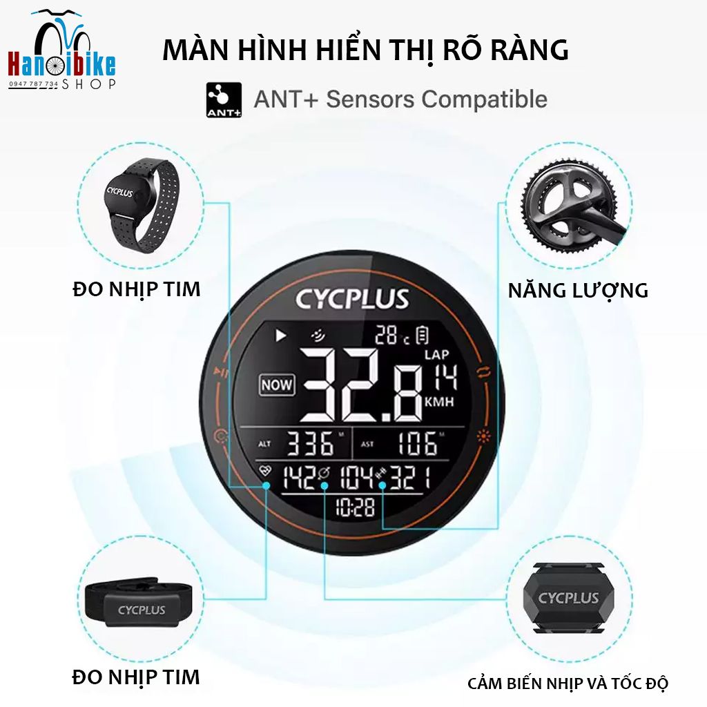 Đồng hồ contermet xe đạp CYCPLUS M2 Gps kết nối blutooth 4.0 ANT+ ...