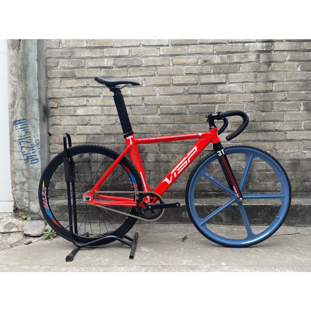 Xe đạp Fixed Gear Visp TRS 999 càng carbon 3T bánh 5 đao trước ...