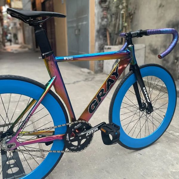 Xe đạp Fixed Gear Gray F15 nhiều màu vành trước sau 7cm xanh ...
