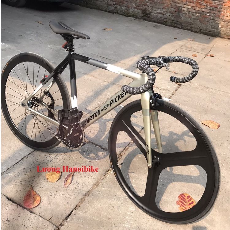 Xe đạp Fixed gear Carton Picker Đen bạc vành trước 3 đao đồ tốt bền ...