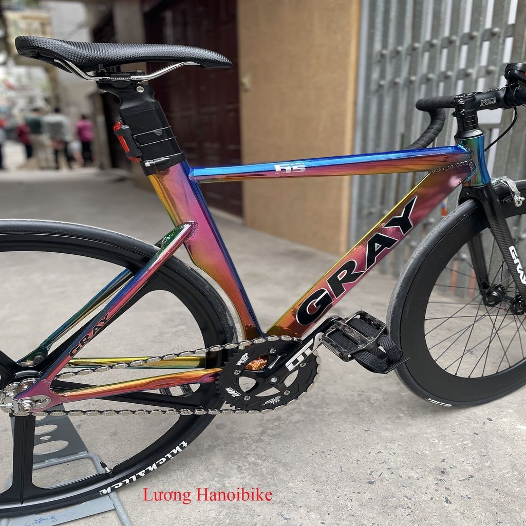 Xe đạp Fixed Gear Gray F15 nhiều màu vành 7cm trước và 5 đao sau ...