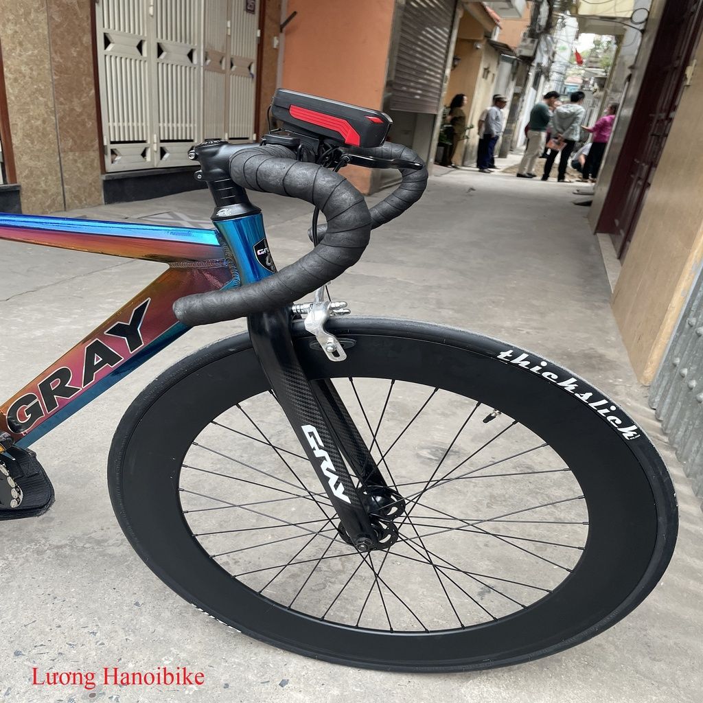 Xe đạp Fixed Gear Gray F15 nhiều màu vành 7cm trước và 5 đao sau ...