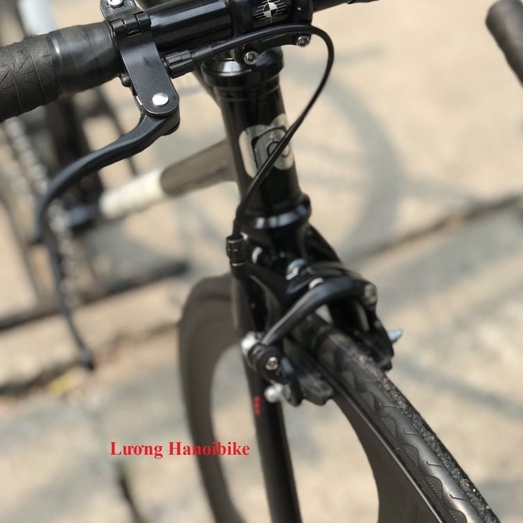 Xe đạp Fixed Gear Gray Macce Thép Đen trắng vành trước 3 đao lắp phanh ...