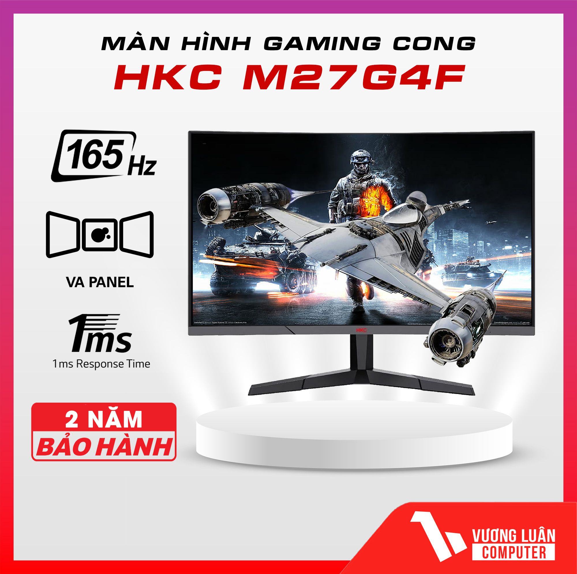 MÀN HÌNH GAMING HKC M27G4F (27 INCHFHDVA180HZ4MSCONG) – Vương Luân Computer