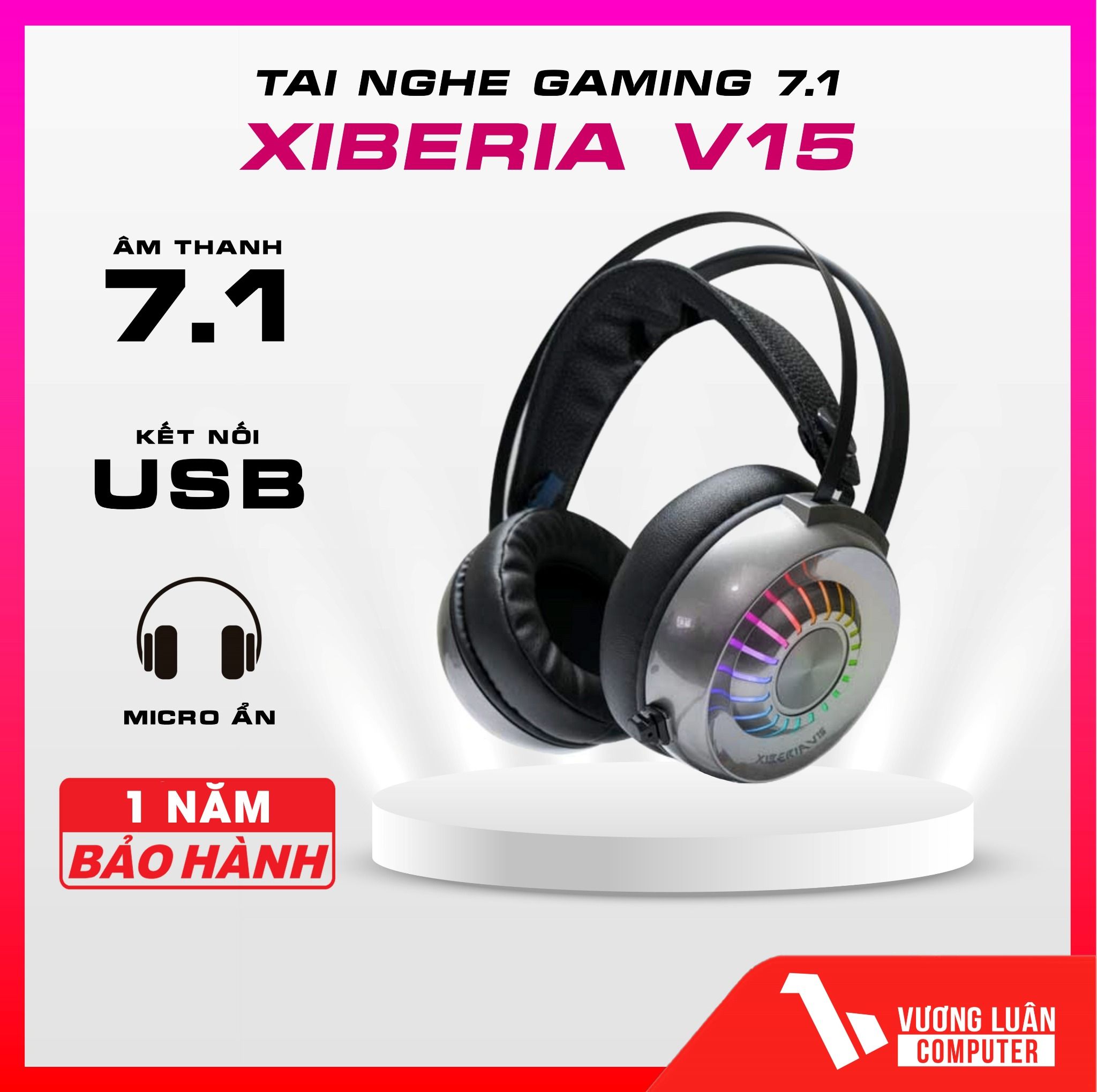 Tai Nghe Gaming Xiberia V15 Âm Thanh 7.1 Surround Led Rainbow RGB led ...
