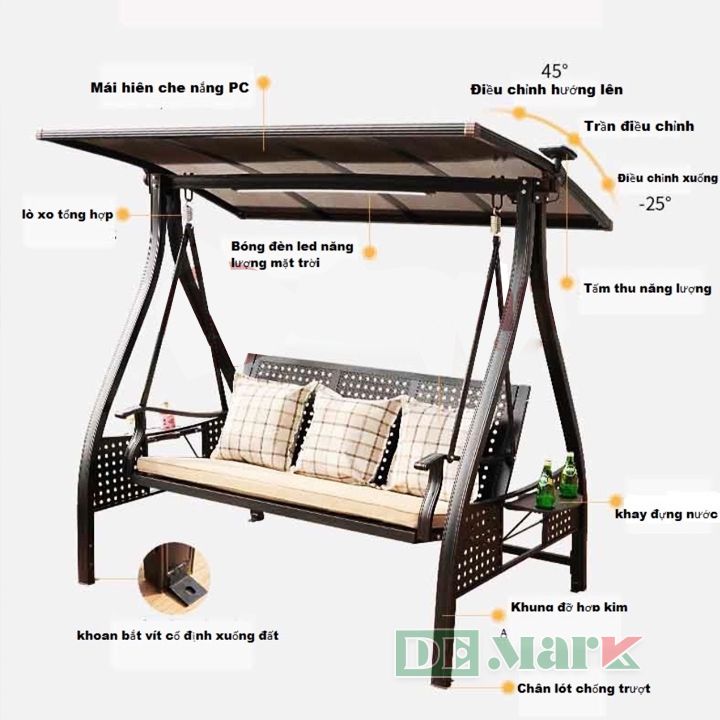 Xích Đu Nhôm Đúc 3 Chỗ DeNK900 – Demark