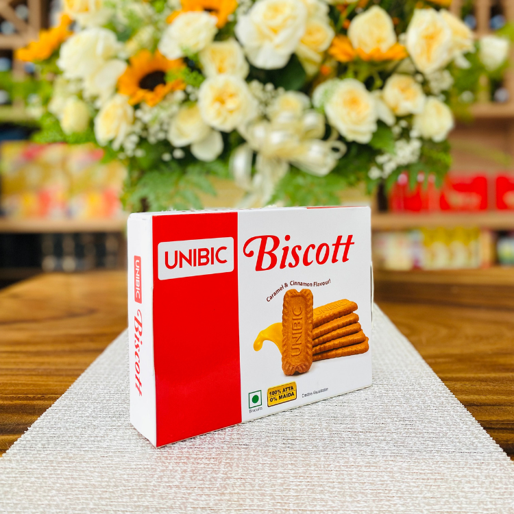 Bánh Qui Hương Vị Quế Và Caramel Biscott Unibic Hộp Giấy 250G | Enjoy.vn