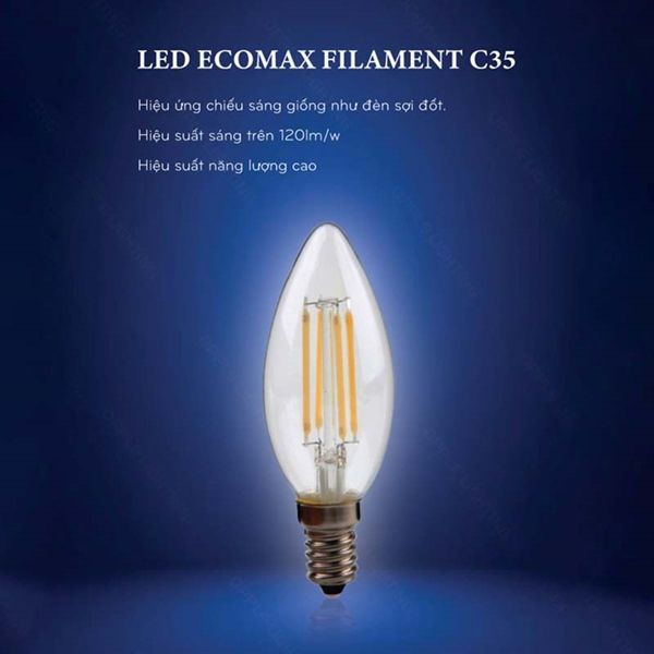 Opple bóng búp led Edison C35 2W, 2700K đui E14 không râu OPDDBB-004-C