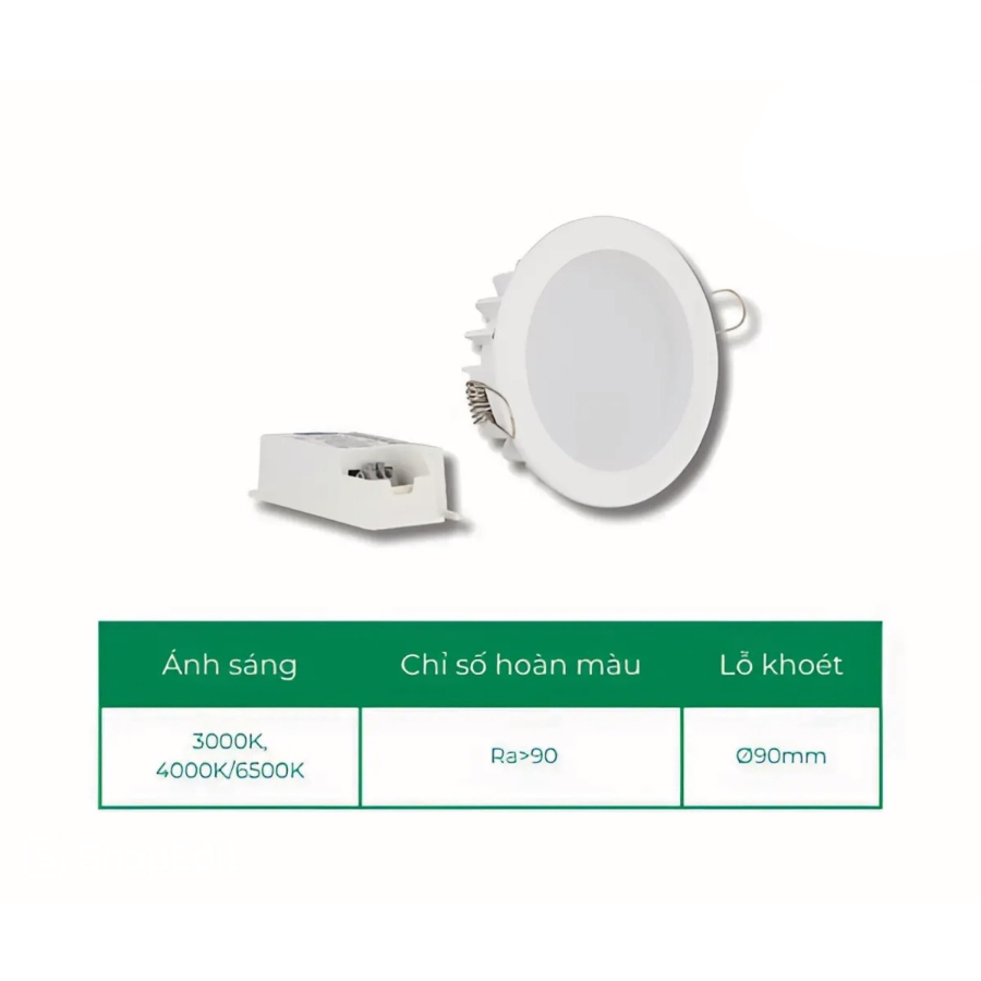 ELV Đèn led âm trần downlight 10W, chip LG, KT: 105*H38, D90, 3000K VL