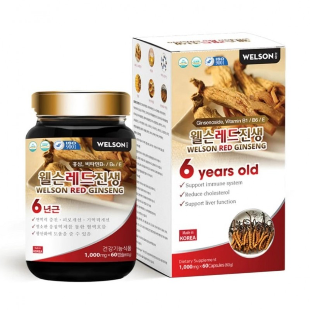 Welson Viên Uống Hồng Sâm Hàn Quốc Red Ginseng 60 Viên – Greenoly.VN