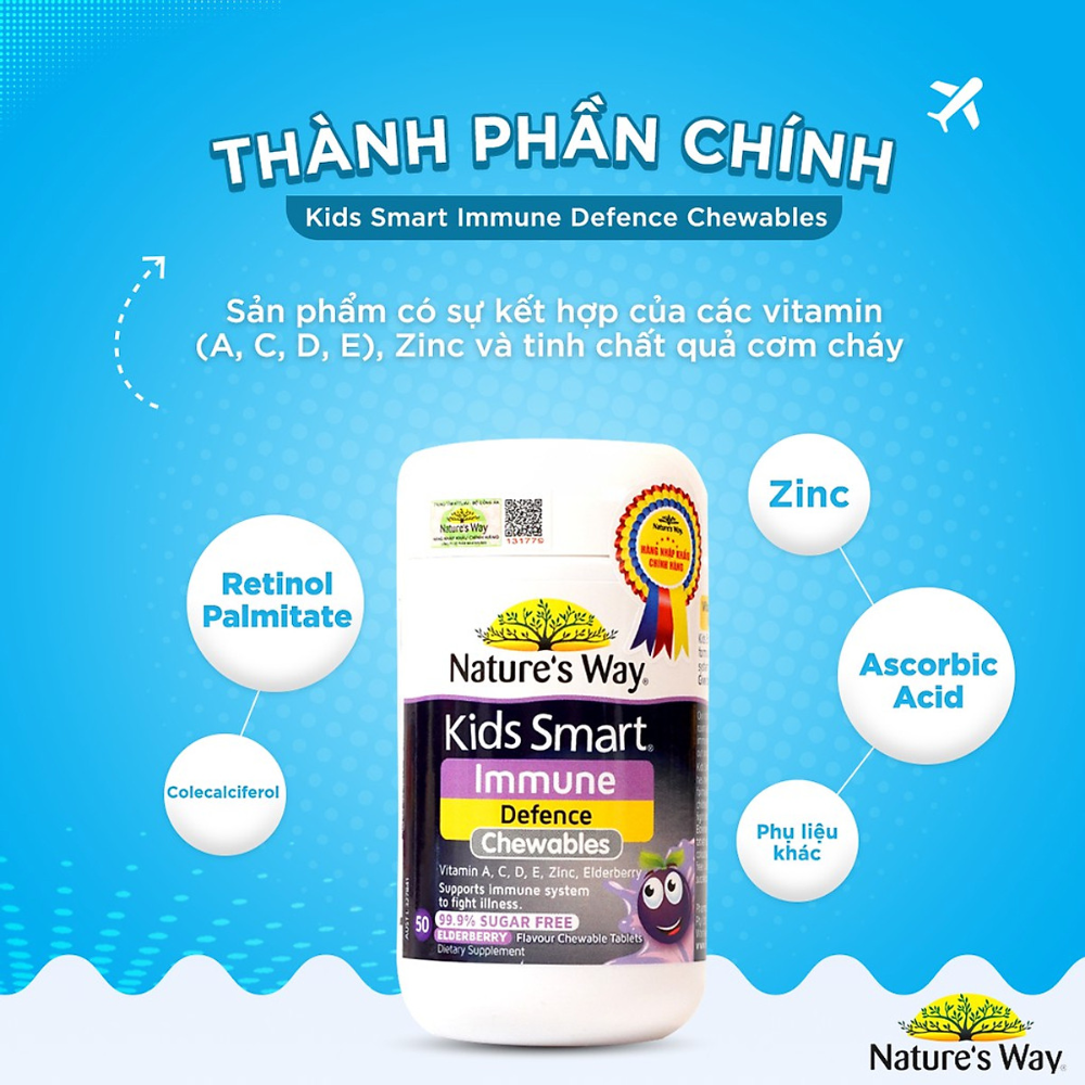 Nature's Way Viên Nhai Tăng Đề Kháng Cho Bé Kids Smart Immune Defence – Greenoly.VN