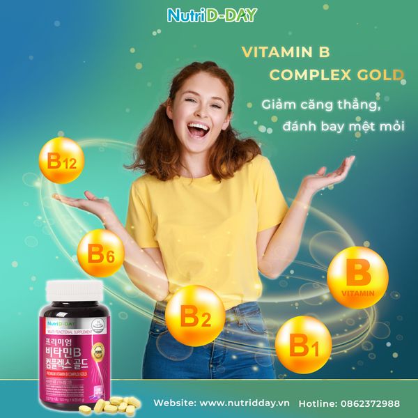 Nutri D-Day viên uống vitamin B complex gold giảm căng thẳng, mệt mỏi – Greenoly.VN