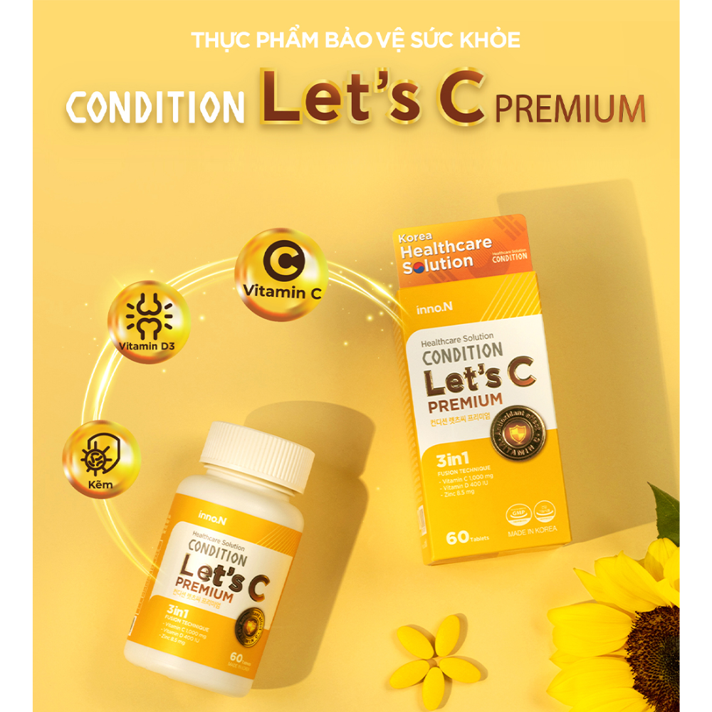 Inno.N Viên Uống Bổ Sung Vitamin C, Kẽm, D3 Condition Let's C Premium ...