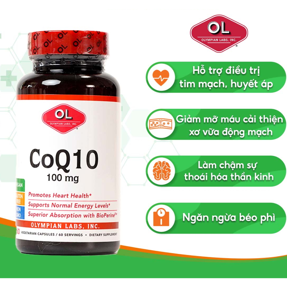 Olympian Labs Viên Uống Hỗ Trợ Sức Khỏe Tim Mạch COQ10 100mg 60 Viên ...