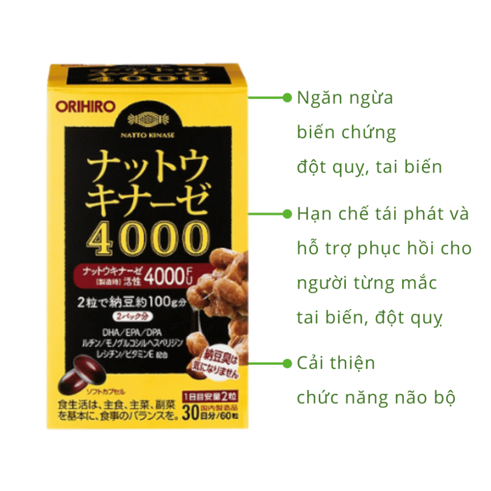 Orihiro Viên Uống Hỗ Trợ Phòng Đột Quỵ Nattokinase 4000 FU Nhật Bản ...